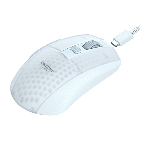 ROCCAT Burst Pro Air Lightweight Symmetrical Optical Wireless RGB Gaming Mouse with 19K DPI Optical Owl-Eye Sensor, Optical Switches, Titan Wheel, 81-Gram Weight β White