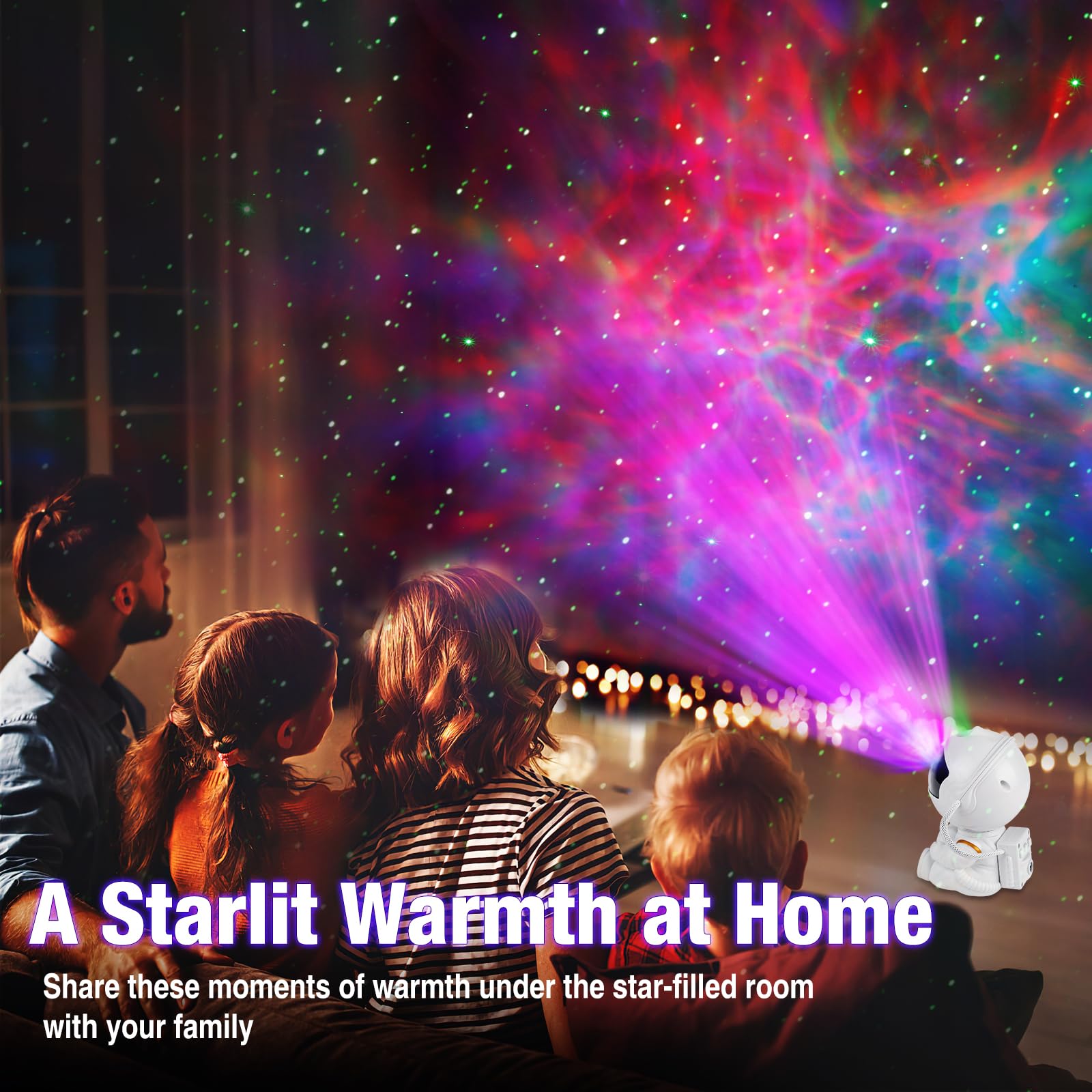 XHSY Astronaut Projector,Star Projector Galaxy Light,Night Light for Kids,Light Projector for Bedroom,Starry Nebula Ceiling LED Lamp,with Remote (White1)