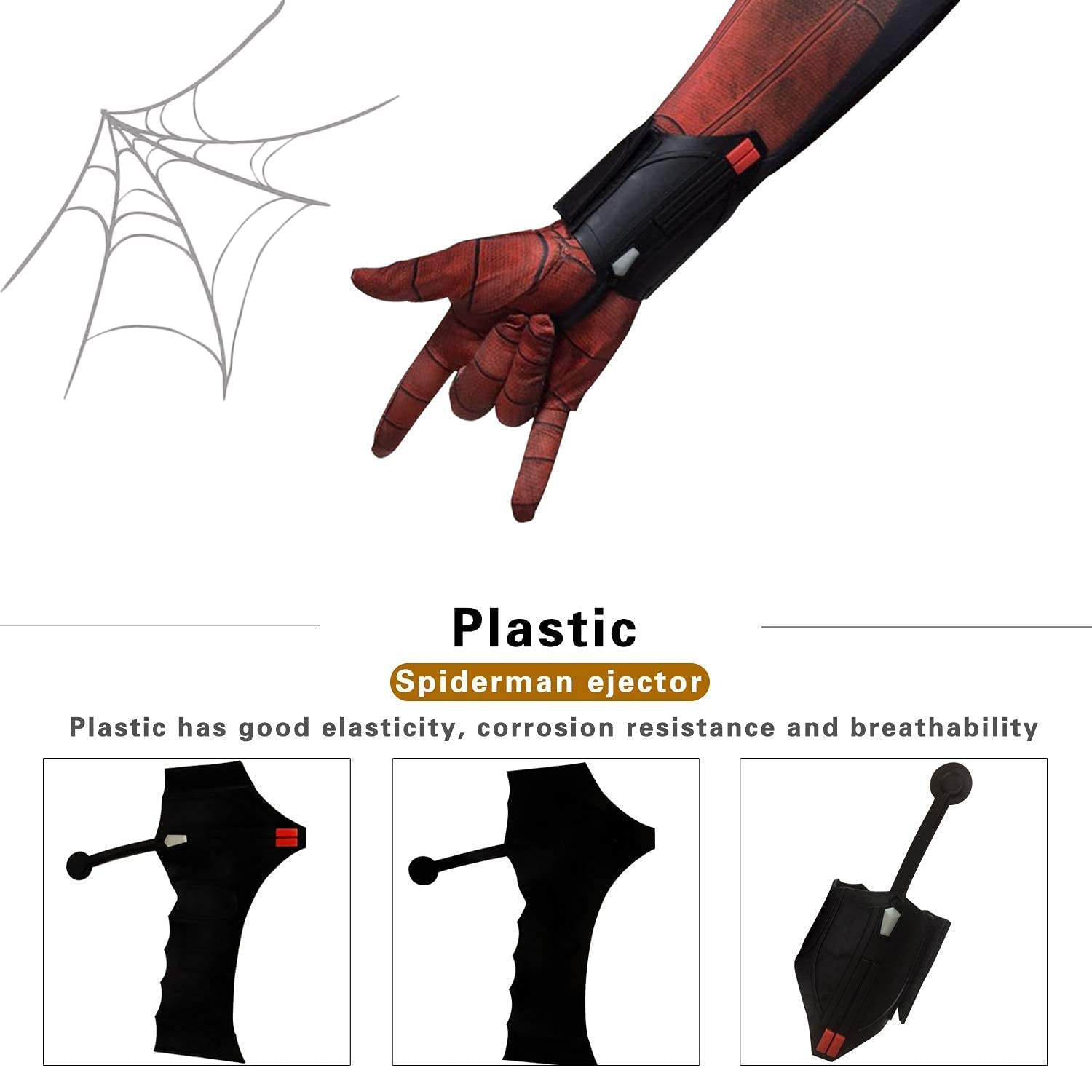 Spiderman Web Shooter Cosplay Launcher Bracers Accessories Spiderman Toy Accessories Black Shooter Props Decorate
