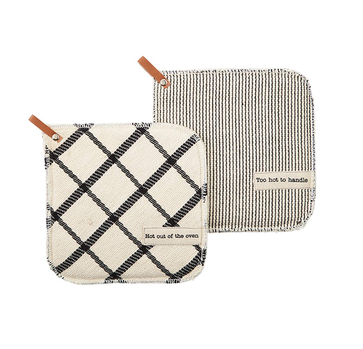 Mud Pie HOT to Handle Pot Holder Set, 8"" x 8""" (41170009H)