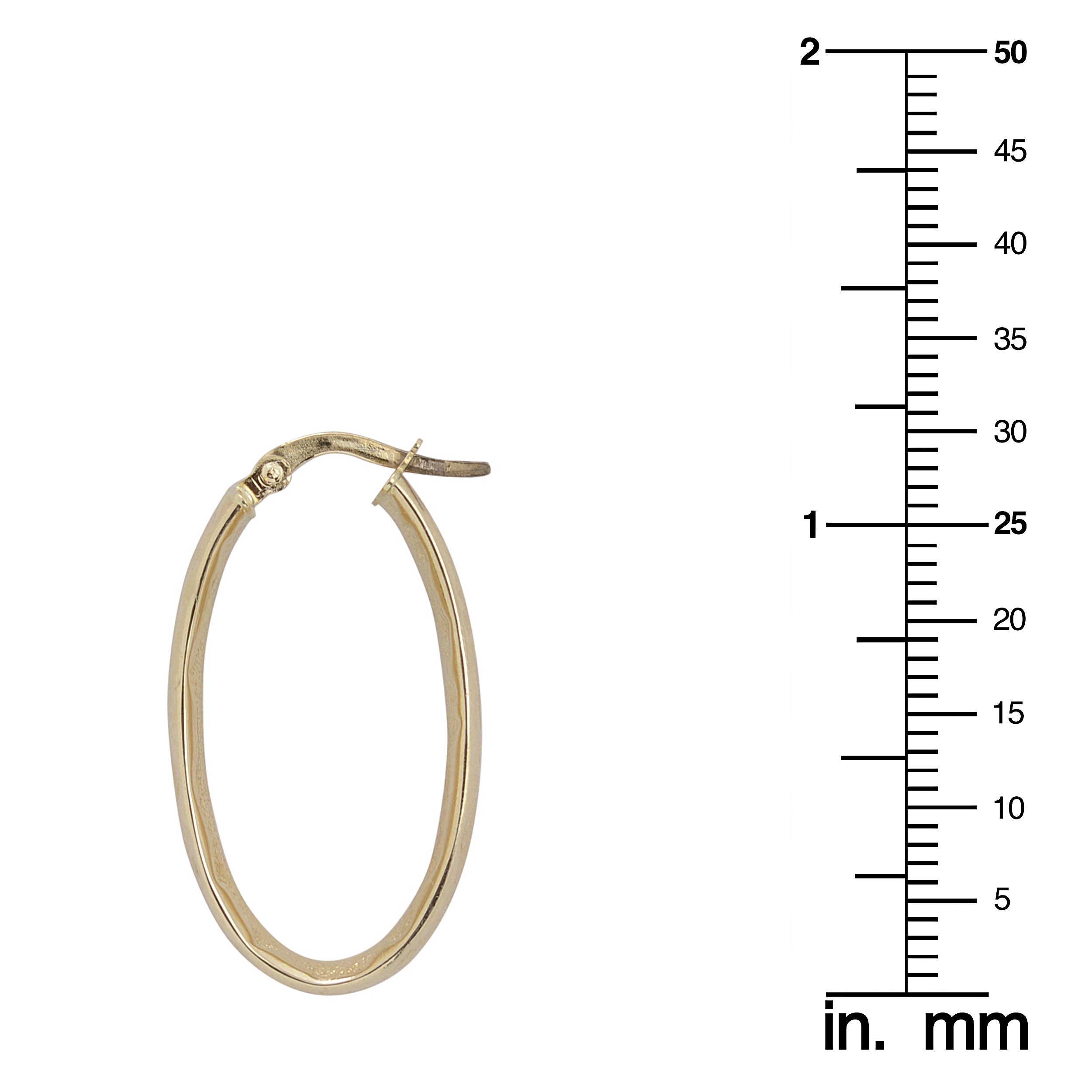 Kooljewelry 10k Yellow Gold Oval Hoop Earrings