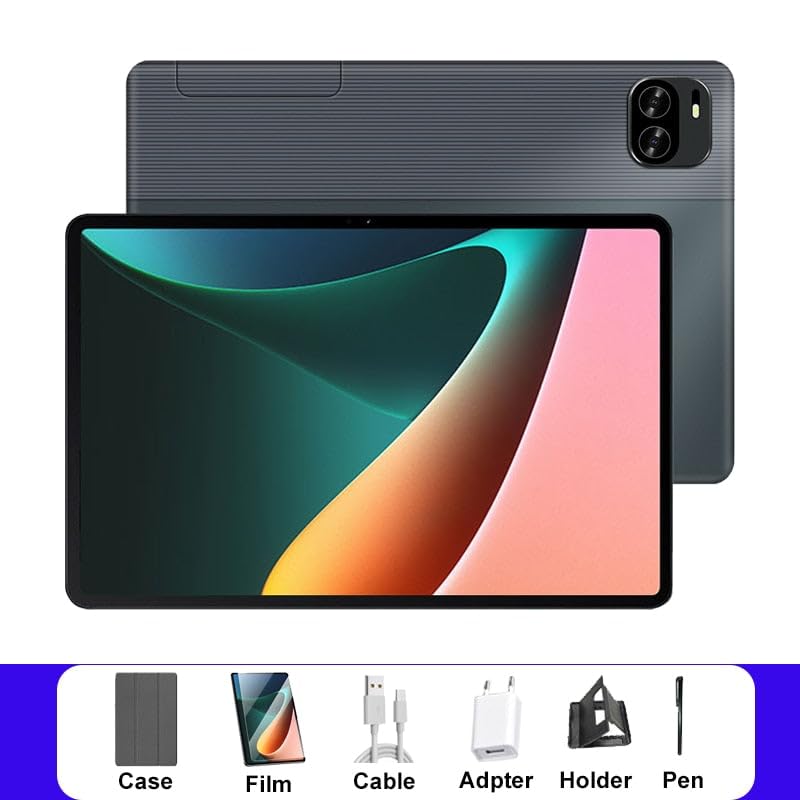 New Pad 5 Tablet Android Snapdragon 865 Dual SIM Card 12GB 512GB Tablets 11 Inch 13MP+24MP Camera 8800mAh Gloabl Version TAB PC Gray with Keyboard / 6GB 128GB