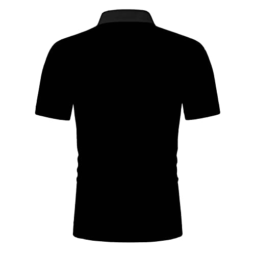 Men's Shirts Short Sleeve Business Polo Shirts for Men Athletic Short Sleeve Patterned Polo Shirts Funny