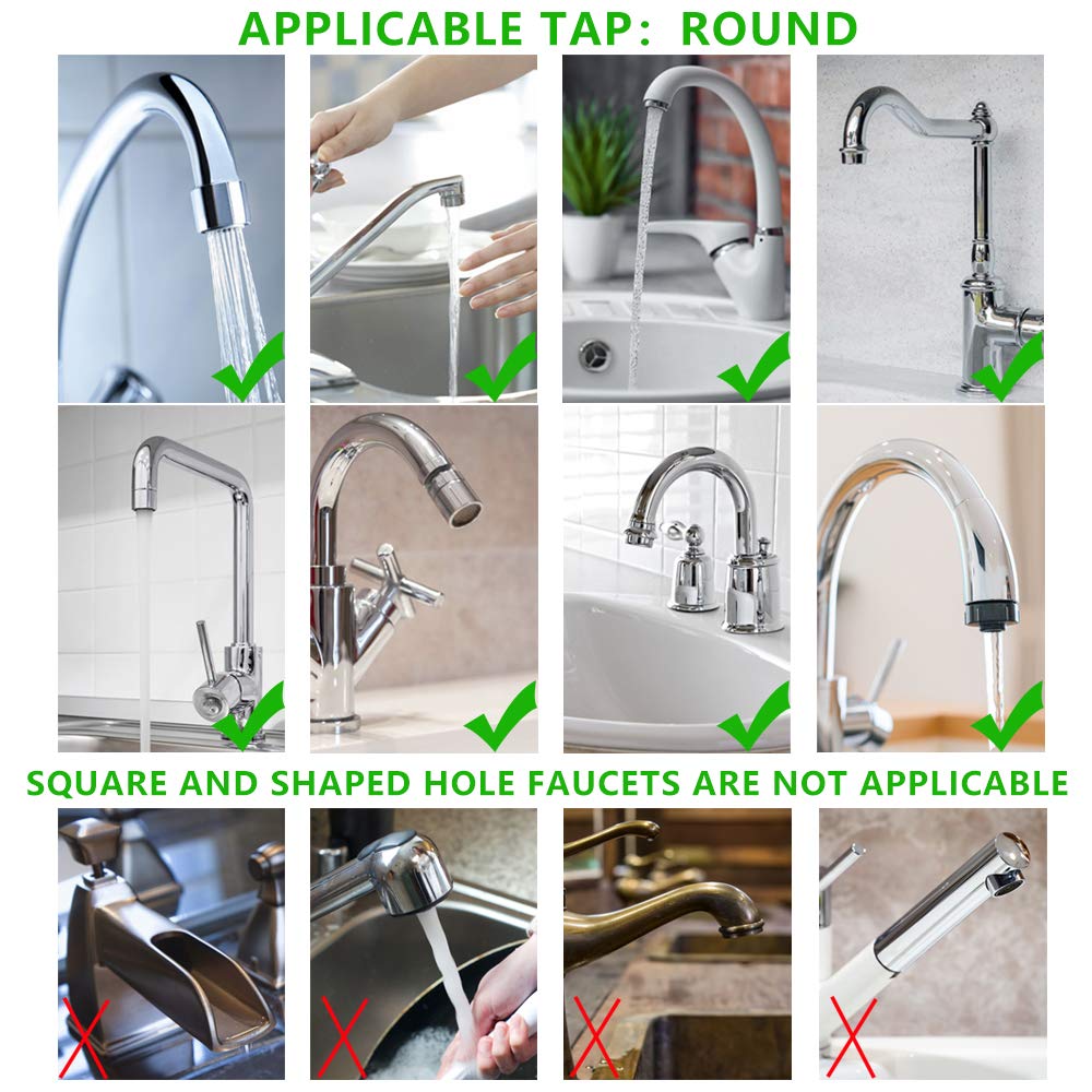 Moveable Kitchen Faucet, 360° Rotatable Faucet Sprayer Top Head,Head Water Filter,3 Modes Adjustable Home Anti-Splash Tap Aerator Faucet and Water Saving Tap Booster Shower for Kitchen/Bathroom
