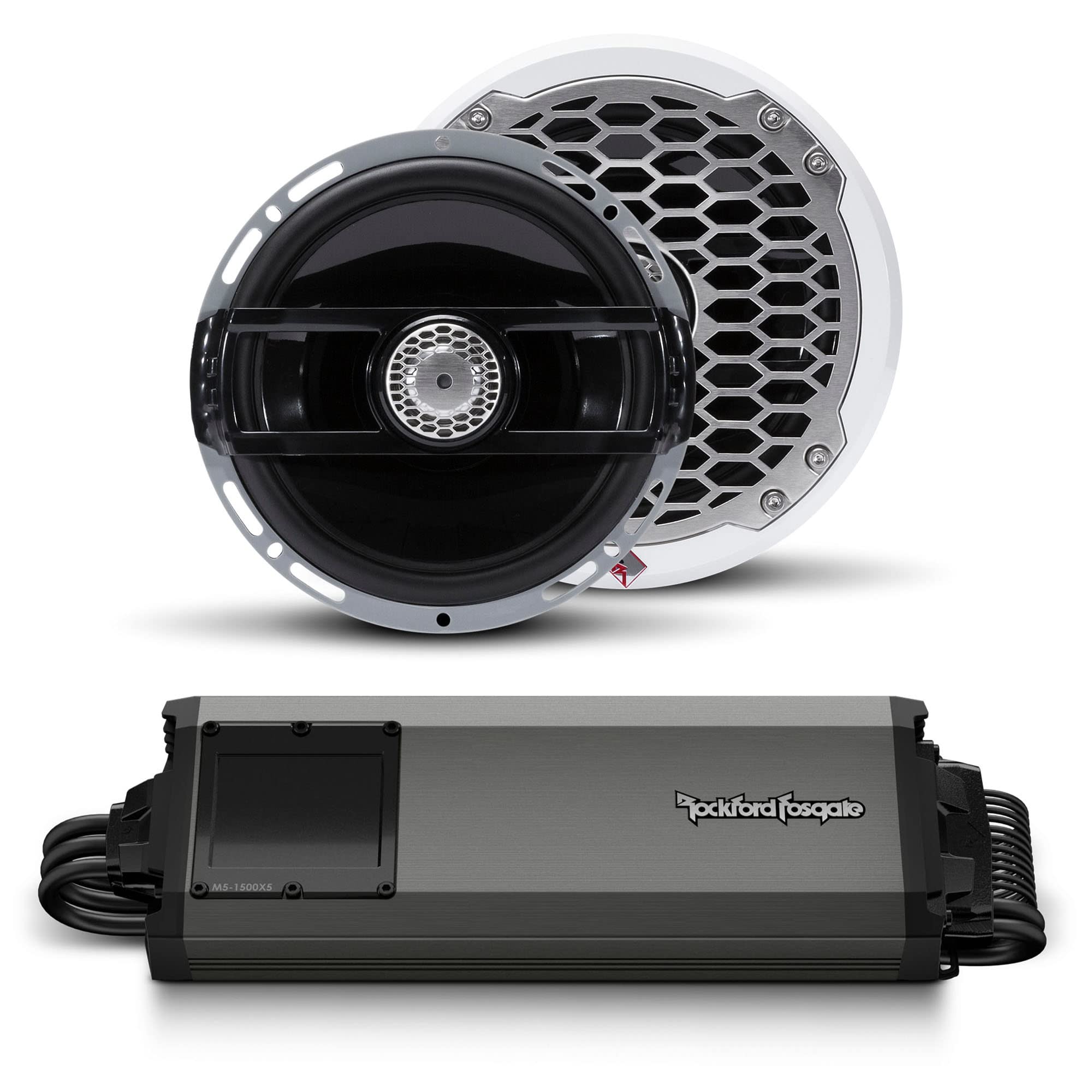 Rockford Fosgate M5-1500X5 5 Ch. Element Ready Amplifier with 2 Pairs of Rockford PM2652 6.5β Marine Grade Coax/Component System