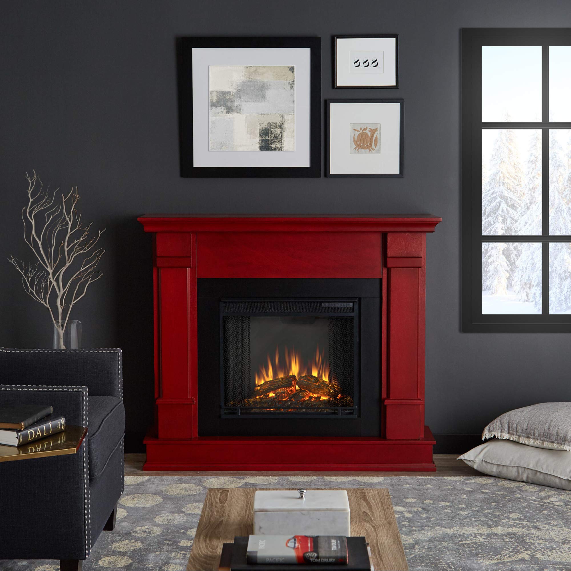 Real Flame G8600E-W Silverton Electric Fireplace, Medium, White