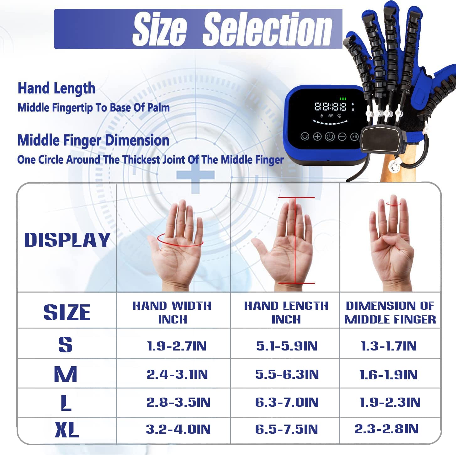 KCYXSMAX Rehabilitation Robot Gloves Flexion & Finger Exerciser Gloves Hand Strengthener Physical Therapy Equipment for Stroke Hemiplegia Hand Dysfunction Patient 9 Intensity Gears 3 Training Modes