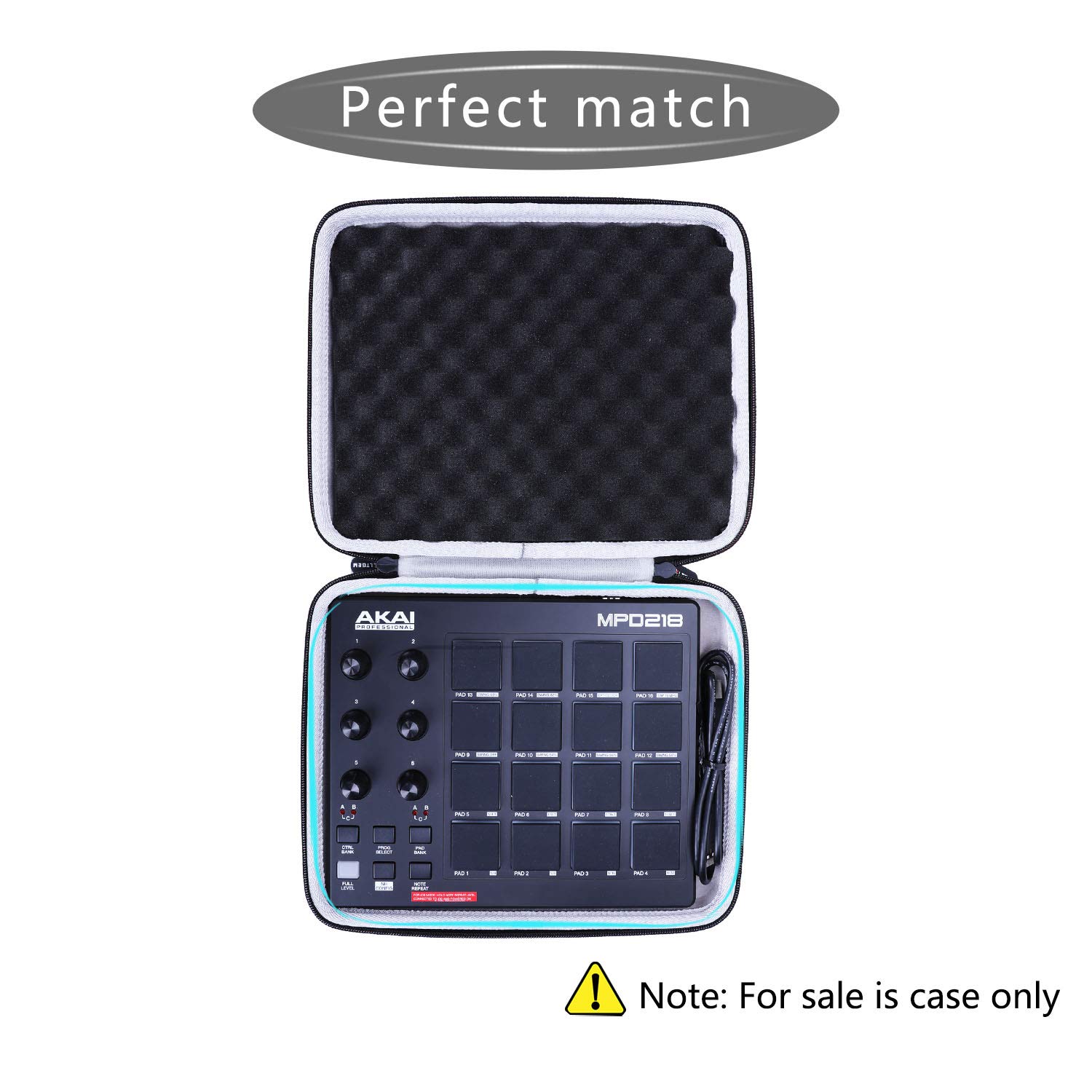 LTGEM Hard Case for AKAI Professional MPD218 | Ultra Portable USB Bus Powered 16 Pad USB/MIDI Pad Controller
