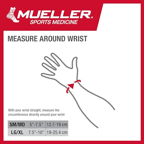 MUELLER Sports Medicine Reversible Wrist Stabilizer with Splint for Men and Women - Compression Wrist Support for Carpal Tunnel, Arthritis, Tendinitis Relief, Taupe, Small/Medium