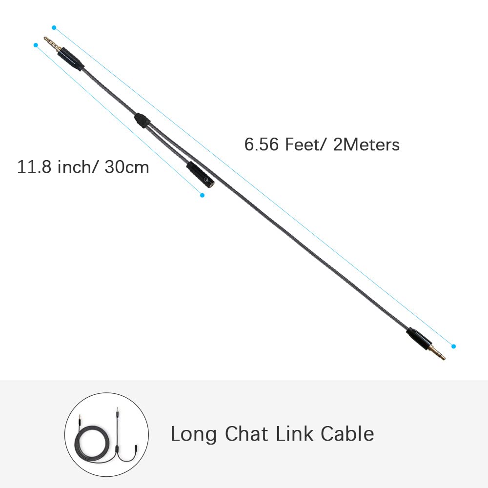 QJYTH Chat Link Cable Compatible with Elgato HD60,HD60S,HD60Pro, Party Chat Link Audio Adapter Cable Compatible with PS4/PS5 Chat Wire 2.0 M (Nylon Braided)