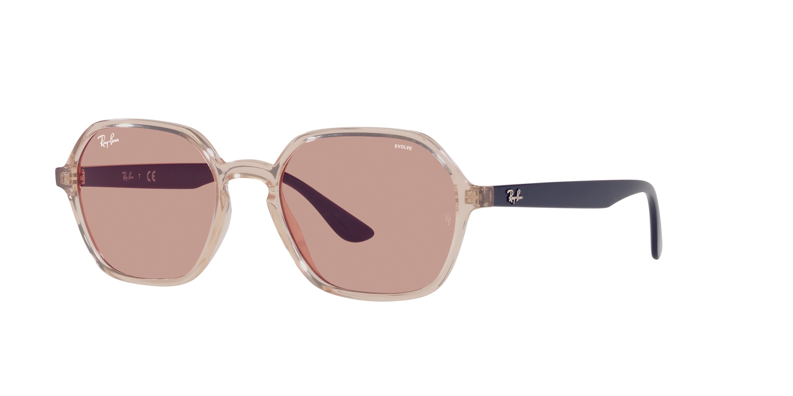 Ray-Ban Rb4361 Polarized Round Sunglasses, Light Brown/Evolve Photochromic Brown, 52 mm