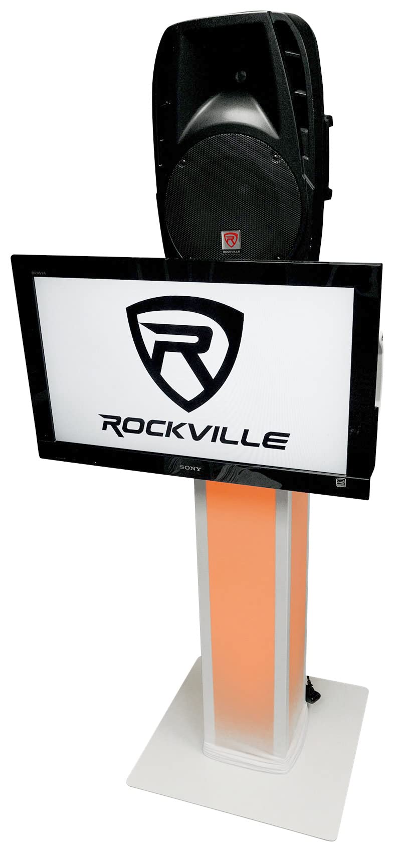 Rockville (1) RTP33-TV Pro Totem DJ Speaker/Lighting Stand w/Detachable TV Mount