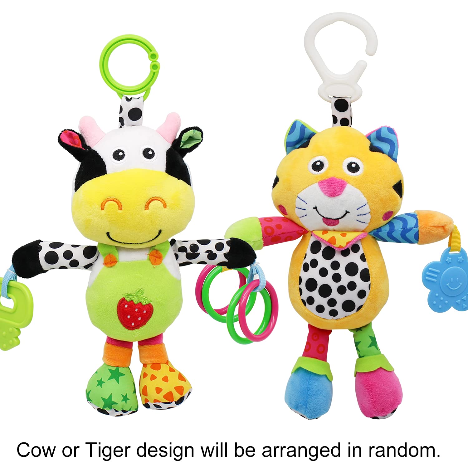 MARUMINE Baby Car Seat Toys with 24 Music and Teether for Newborn (Tiger)