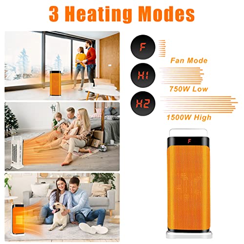 tectake Outdoor Patio Heater, 1500W Electric Tower Heater with Remote Control, 120° Oscillating, Portable Space Heaters for Indoor Use, Bedroom, Office, Outside, Tent