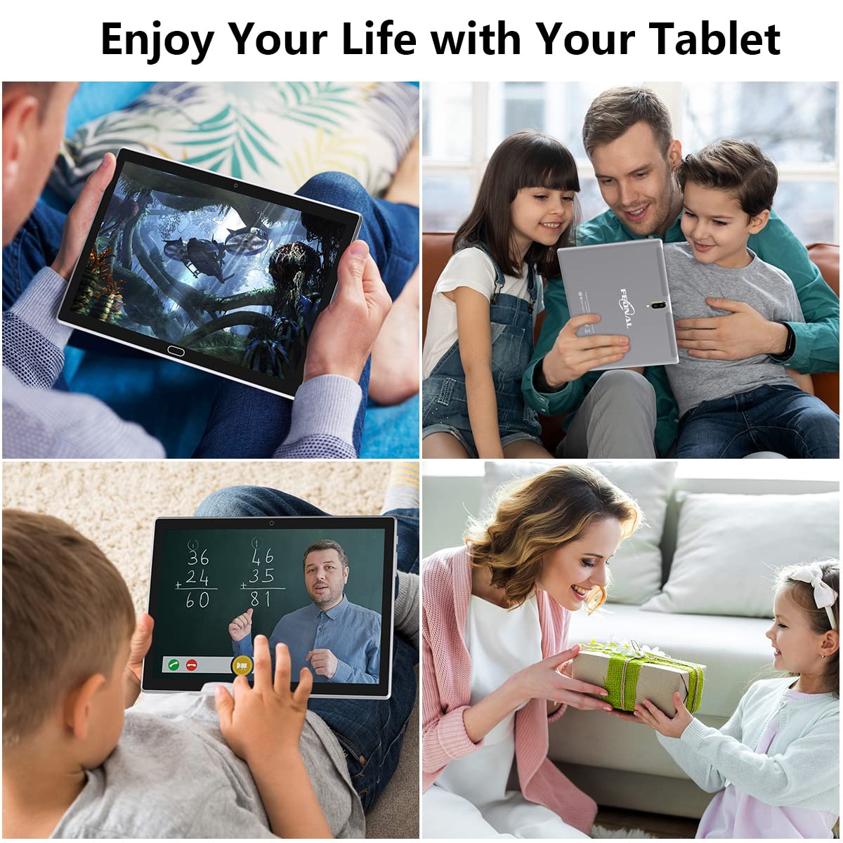 Tablet 10 inch Android 11 Tablet 2024 Latest Update 4G Phone Tablet 64GB + 4GB Storage Octa-Core Processor, 13MP Camera, Dual SIM Card Slot, 128GB Expand Support, GPS, WiFi, Bluetooth, 1080P HD (Gray)