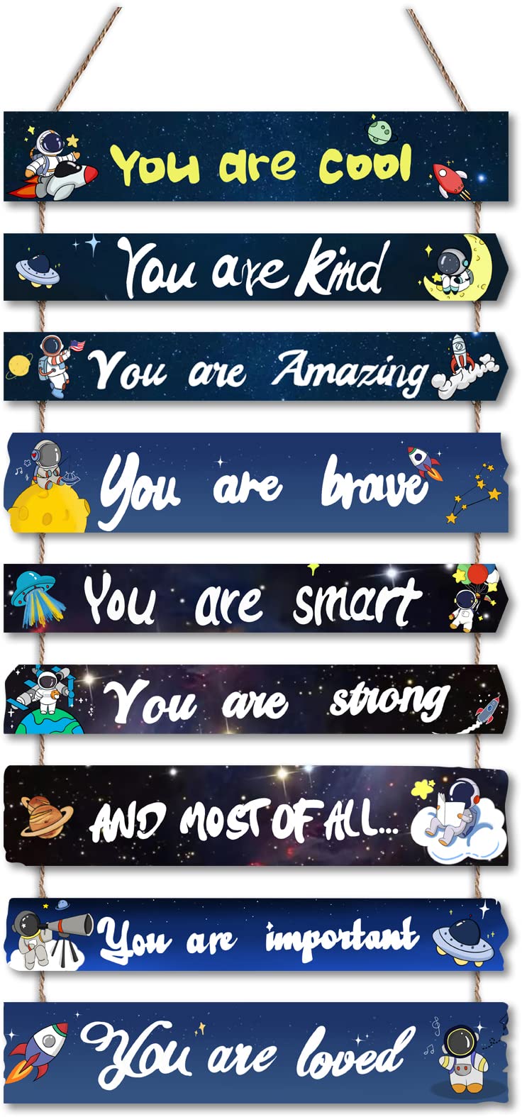 Outer Space Room Decor for Teen Boys Aesthetic, Cool Bedroom Wall Decor for Baby Boy, Navy Blue Kids Wall Art Signs, Fun Stuff Black Decorations for Nursery Bed Room Dorm Classroom Bathroom