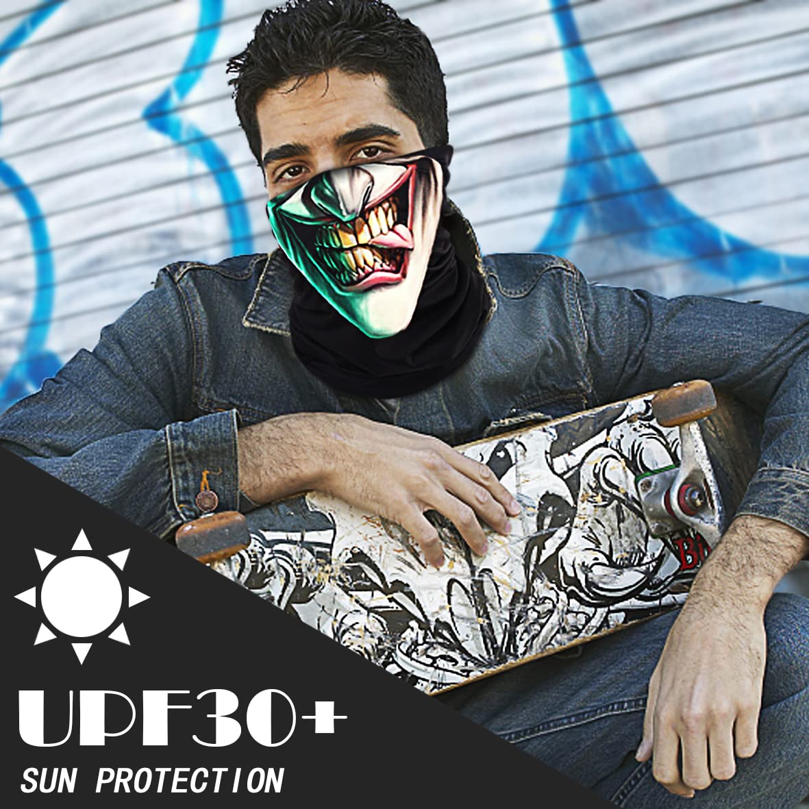 NOVEDAD Anonymous Mask,Running Face Mask,Hacker Mask,Funny Mask,V for Vendetta Mask,bandanas Face Mask,Neck Gaiter Face Mask Women,Rave Accessories