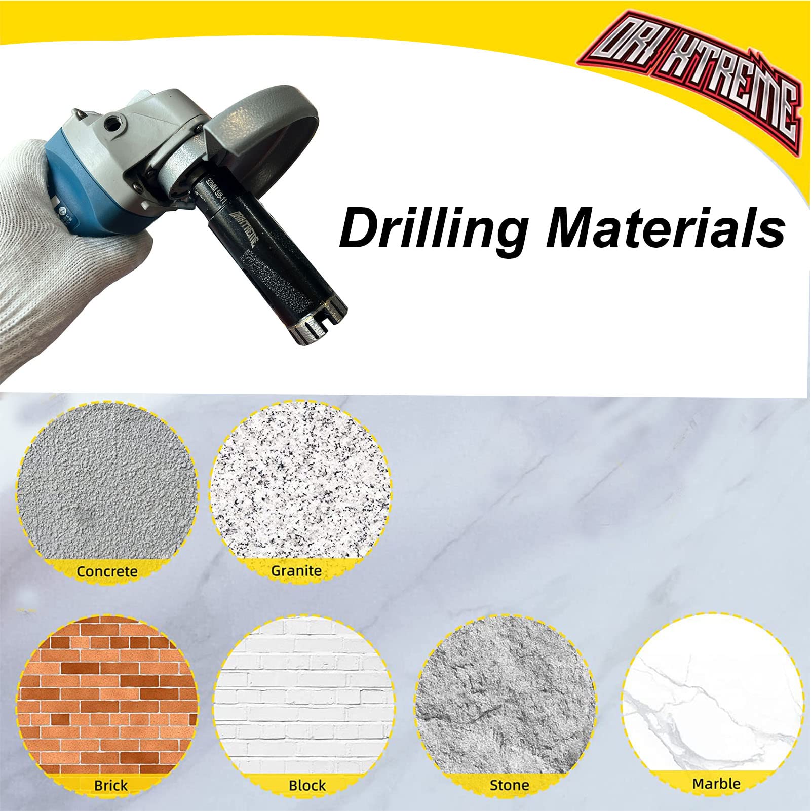 ORIXTREME Diamond Core Drill Bits 1-1/4 Inch Granite Hole Saw for Dry Drilling Concrete Marble Stone with 5/8-11 Thread 32mm
