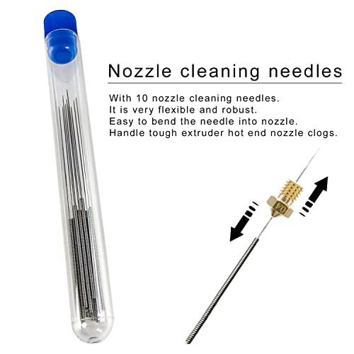 XIFOWE Nozzles 22 pcs 3D Printer Brass Nozzles for V5-V6 3D Printer, 0.2mm, 0.4mm, 0.6mm, 0.8mm, 1.0mm, with DIY Tools and A Ten-Grid Parts Box, Compatible with I3 A8 MK3/MK3S Clone