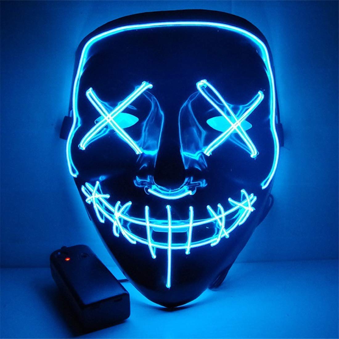 LED Light Up Purge Mask for Halloween, Festival, Party (9 Colors) (Yellow)