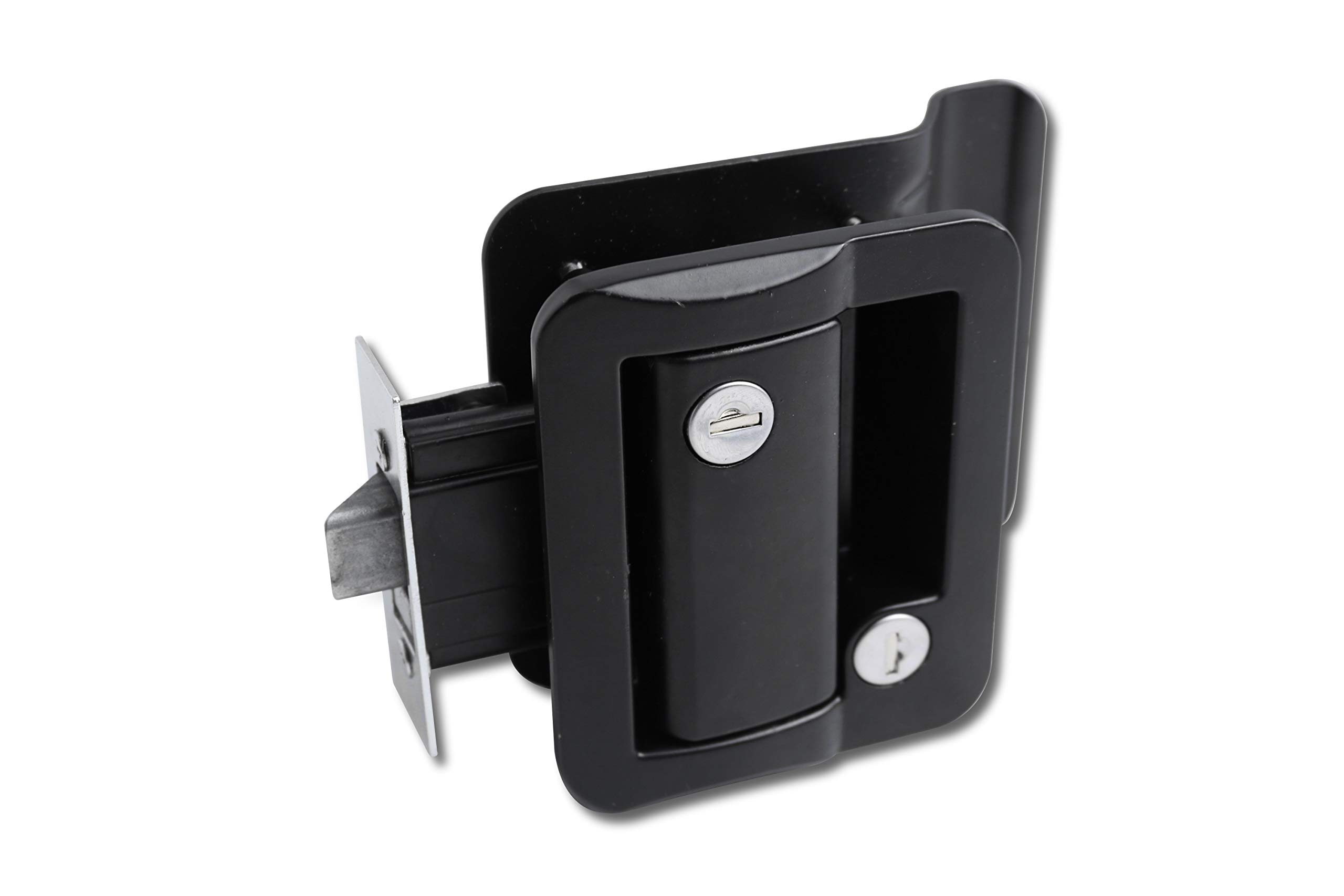 Leisure Locks RV Travel Trailer Entry Door Lock Polar Black Paddle Deadbolt