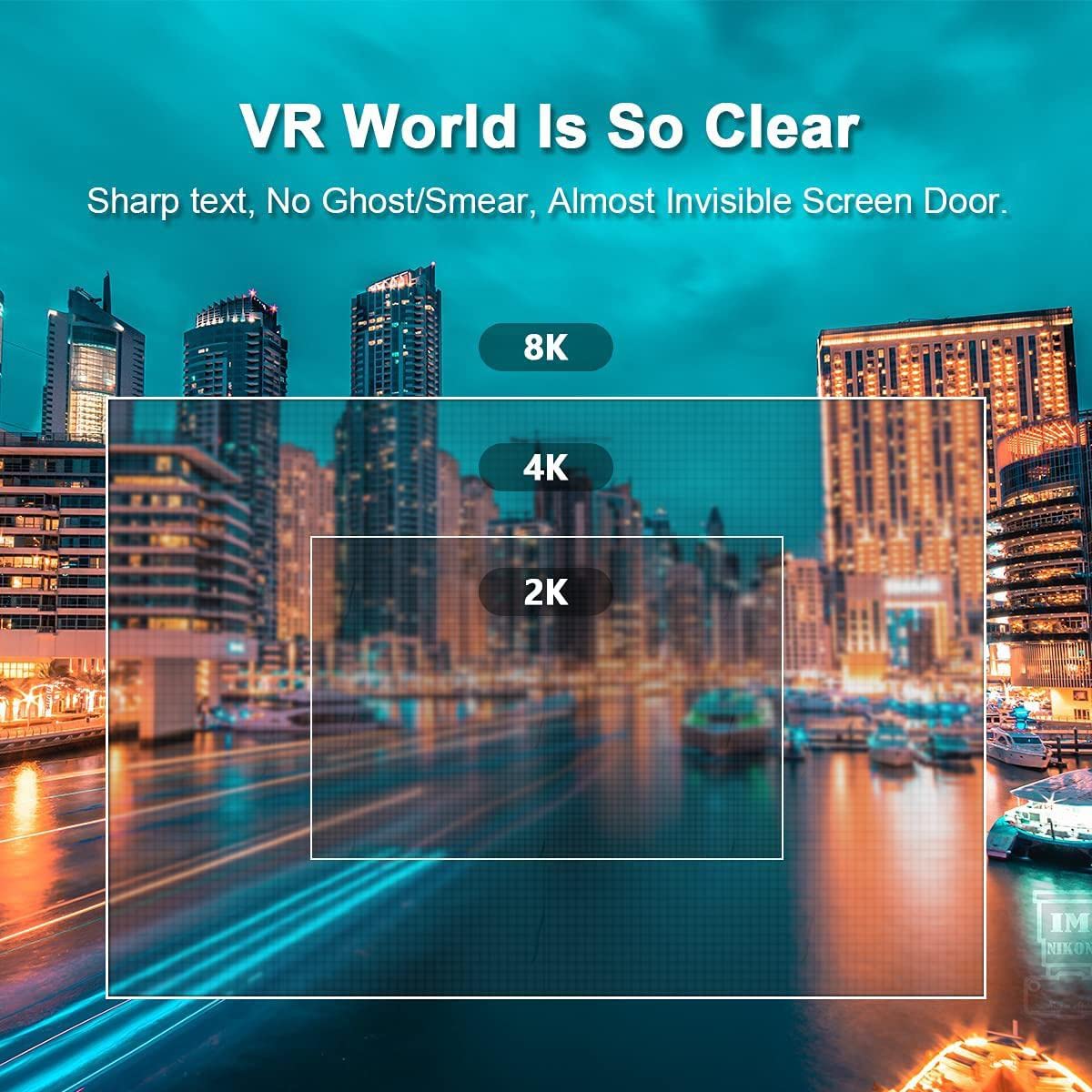 Pimax 8K X VR Headset with Dual Native 4K Resolution, 200deg FOV with Upgraded Deluxe Audio DMAS Strap