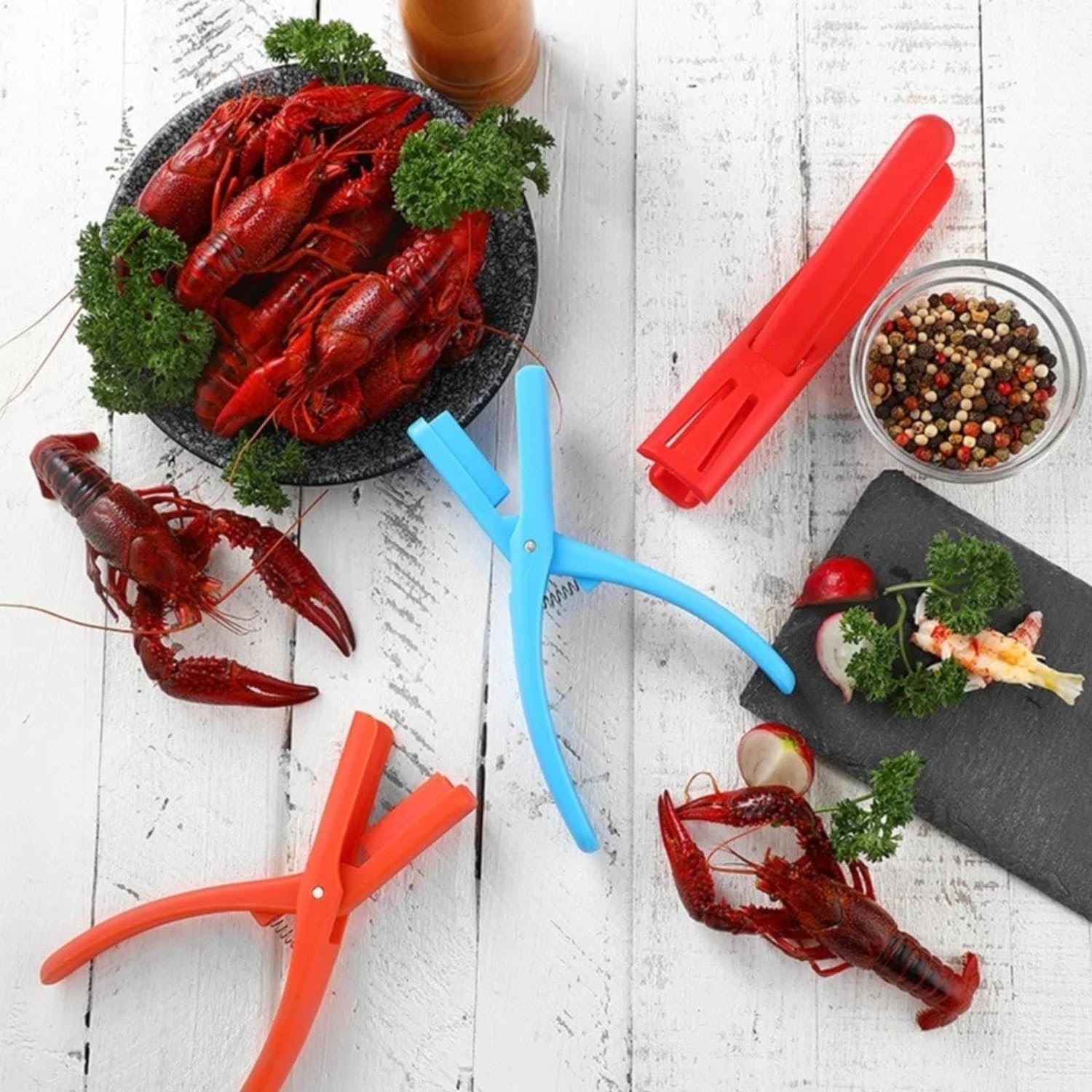WESUN Crawfish Peeler, Crawfish Shucker, Crawfish Sheller Tool for Peeling Cooked Shrimp Tails, Universal Crayfish Shelling Device, Household Restaurant Easily Remove (Red), Suitable, SP011
