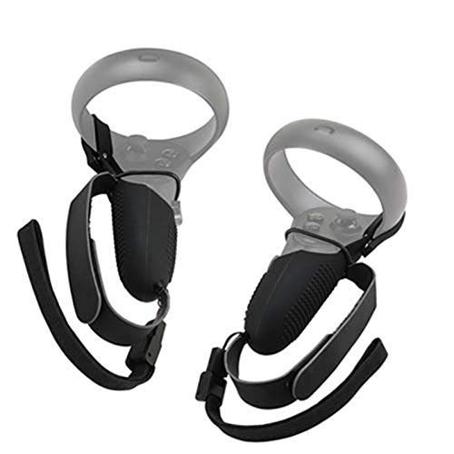 MASiKEN 8Pcs Upgrade Touch Controller Grip Covers for Oculus Quest/Rift S, Professional Knuckle Straps& Wrist Strap, Anti-Throw Handle Protector Sleeve Accessories