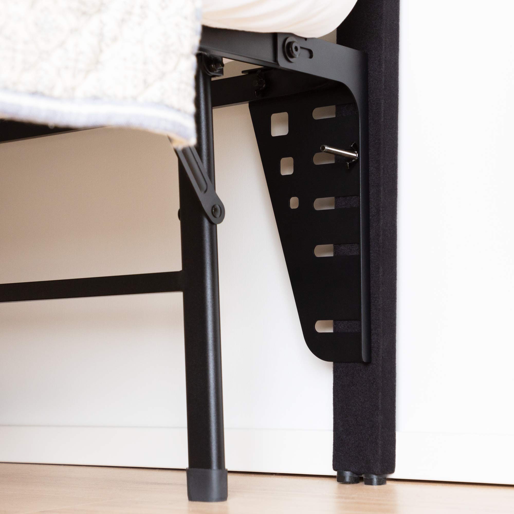 Linenspa Headboard Brackets - Attach Headboard to Platform Bed Frame - Easy to Adjust - Compatible with all Headboards - Durable - Steel - Black(Traditional Headboard Brackets)