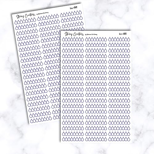 Water Tracker Stickers, 2 sheets, 114 Stickers, 1.5" wide sticker, Health & Wellness Planner