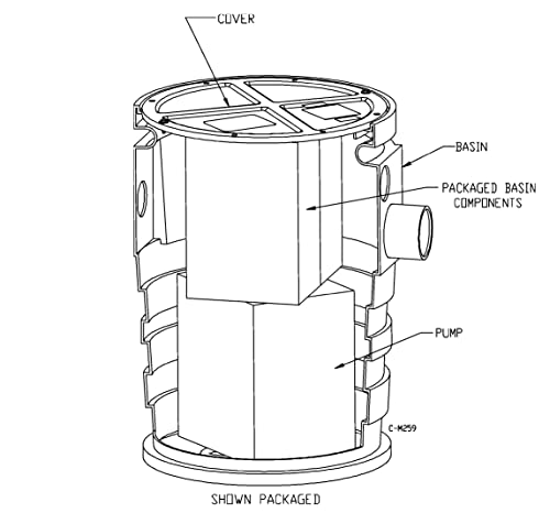 Little Giant WCR-9SS 115 Volt, 4/10 HP, 4800 GPH Sewage/Effluent/Wastewater Collection and Removal System, Steel Cover, Green/Blue, 509082