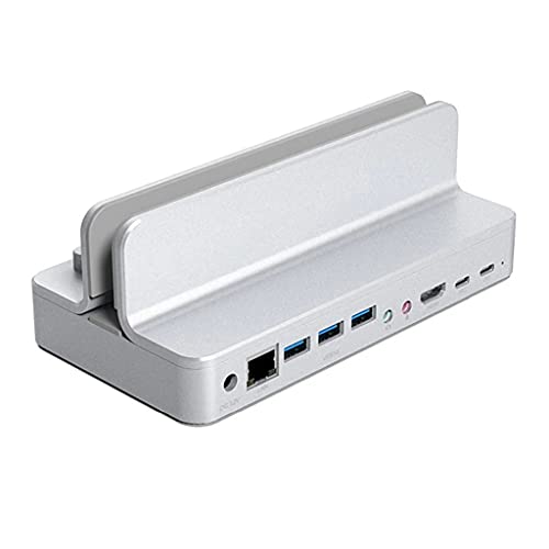 Splitter USB C HUB with Adjustable Stand Holder Type C to USB3.0 RJ45 PD Dock HDMI-Compatible Adapter Splitter for PC Accessories