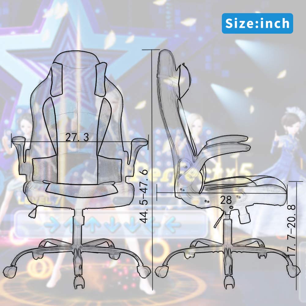 Massage Gaming Chair Ergonomic Office Chair High Back Desk Chair PU Leather Executive Chair with Lumbar Support Headrest Armrest PC Racing Computer Chair Task Rolling Swivel Chair, Camo