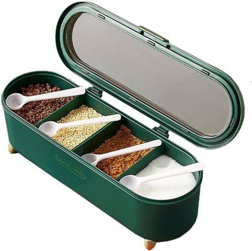 Kitchen Spice Pots Seasoning Jar Creative Seasoning Box Multi-Grid Household Seasoning Bottle Seasoning Storage Box Sugar MSG Bottle Salt Box