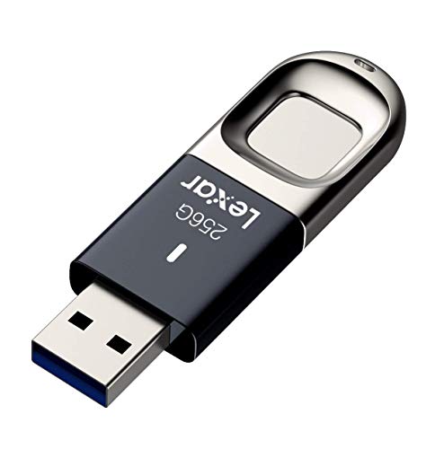 Lexar JumpDrive Fingerprint F35 256GB USB 3.0 Flash Drive, Black/Silver (LJDF35-256BBKNA)