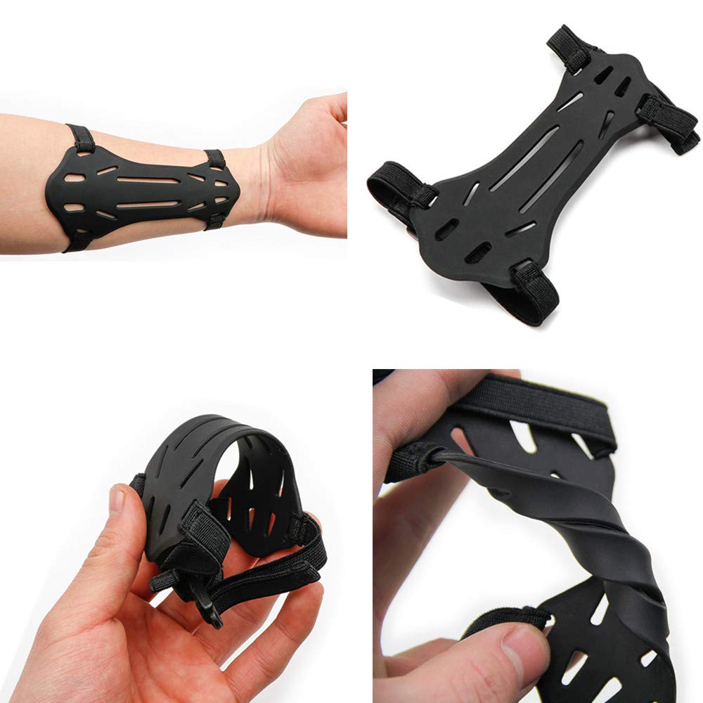Minelife 2 Pack Archery Arm Guard Forearm Protector, Adjustable Bow Armguard Arm Protector Rubber for Kids & Youth Shooting Hunting Practice