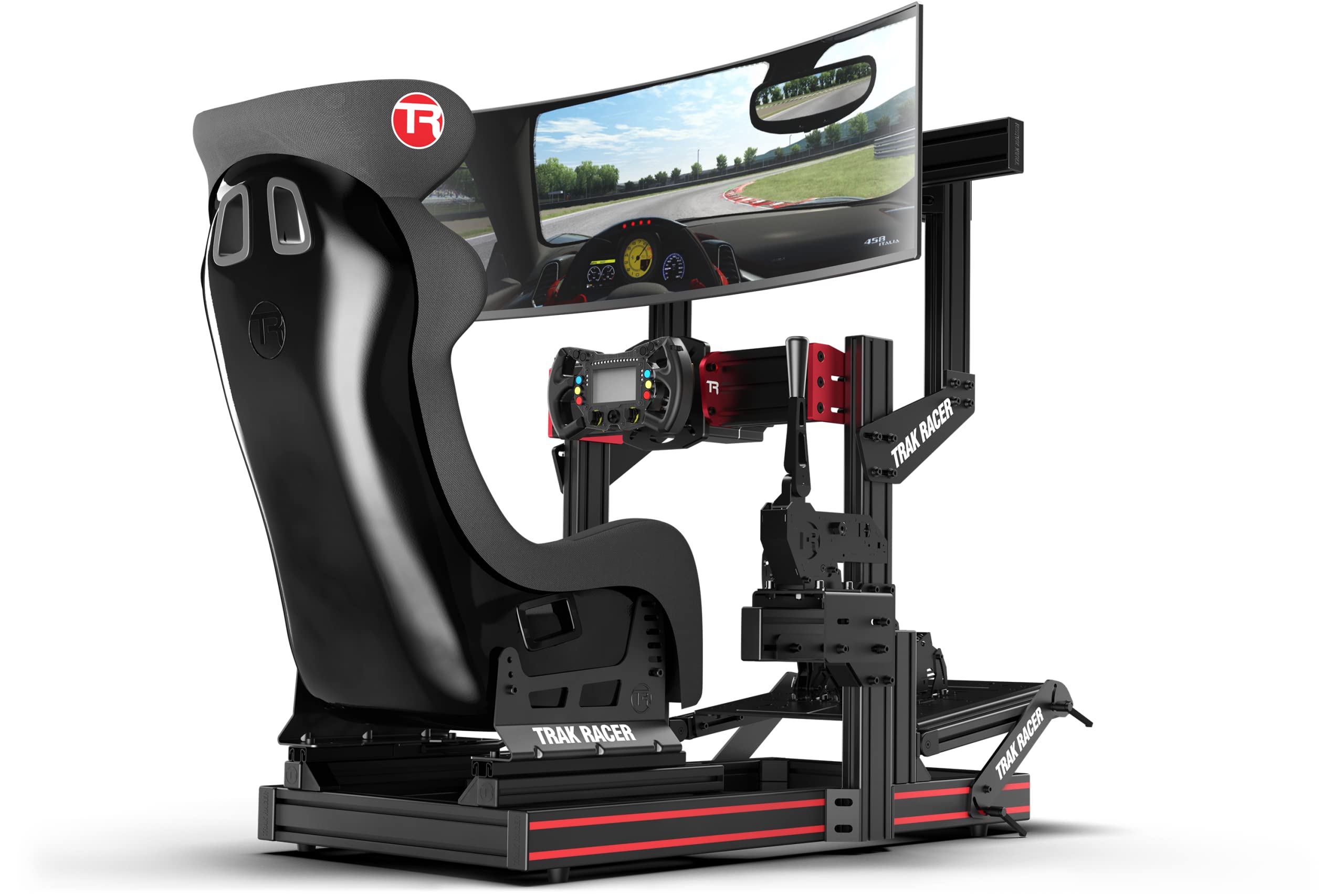 Trak Racer TR80 MK5 Racing Simulator Cockpit with GT Seat - Highly Adjustable Sim Rig, Universal Racing Wheel Stand, and Compatible with most Logitech, Fanatec, and Thrustmaster Attachments