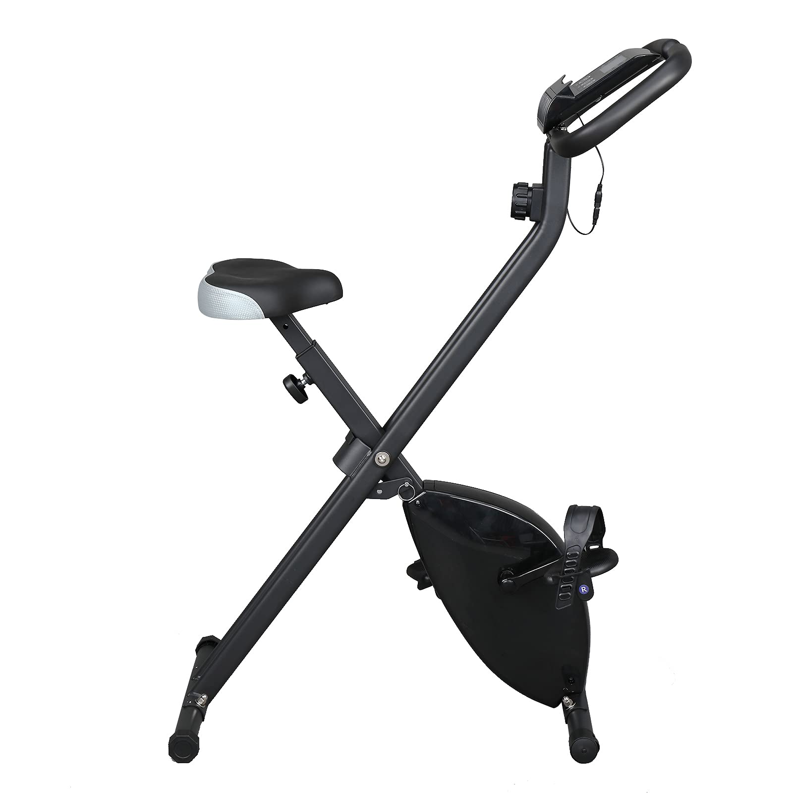 MengK Home Folding Exercise Bike Black