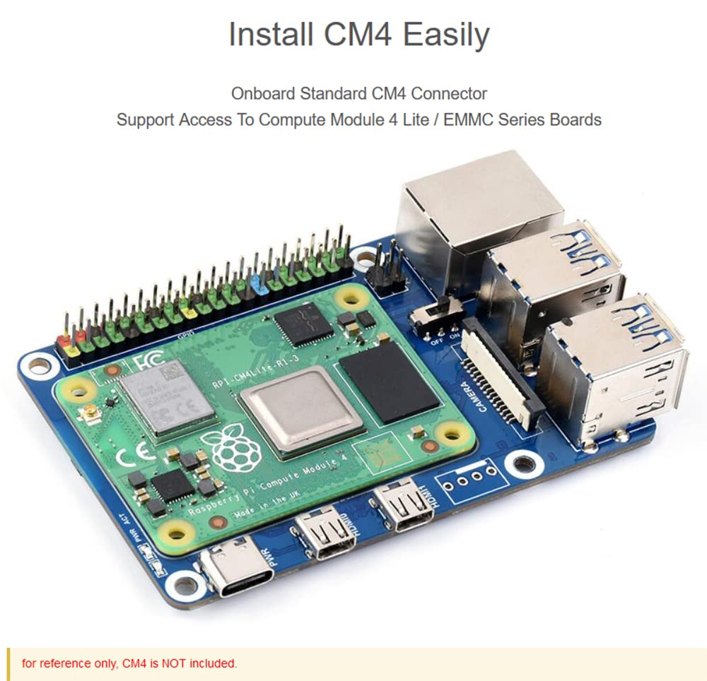 XYGStudy CM4 to Pi 4B Adapter for Raspberry Pi, Alternative Solution for Raspberry Pi 4B, Based on Raspberry Pi CM4 (CM4-to-Pi4-Adapter)