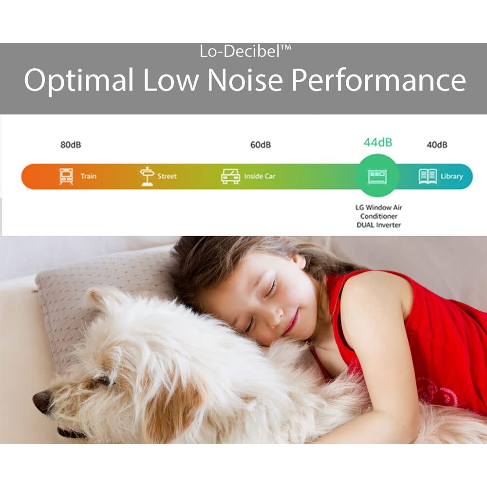 LG 14,000 BTU Dual Inverter Smart Window Unit Air Conditioner, Cools 800 Sq. Ft., Quiet Operation, Up to 25% More Energy Savings, ENERGY STARĀ®, works with LG ThinQ, Amazon Alexa and Hey Google, 115V