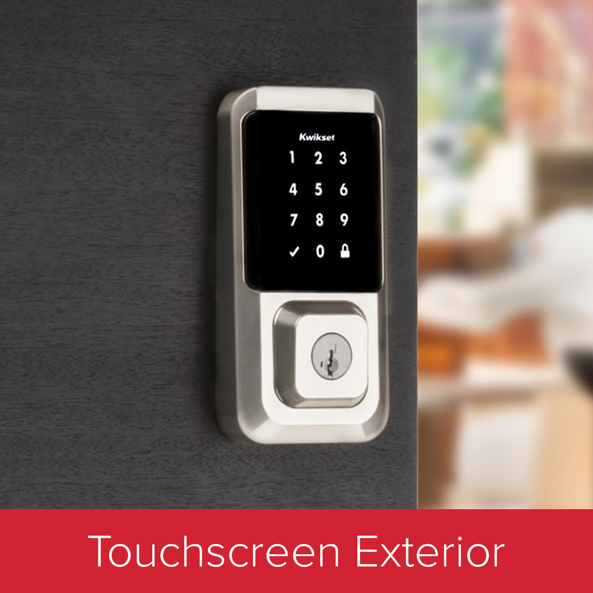 Kwikset Halo Touchscreen Wi-Fi Smart Door Lock with San Clemente Handleset, Keyless Entry Electronic Deadbolt Door Lock, No Hub Required App Remote Control, with SmartKey Re-Key Security, Satin Nickel