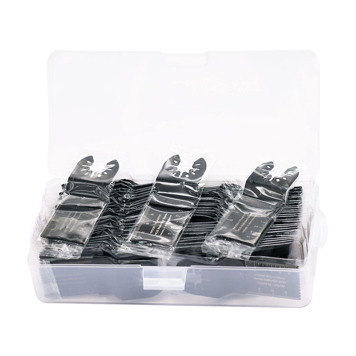 Oscillating Multi tool Saw Blades(German technology)(34mm) 50 pc Quick Release Tool kit for Wood Plastic Soft Metal Cutting Quick Release Saw Blades Compatible with Fein Multimaster Bosch Makita