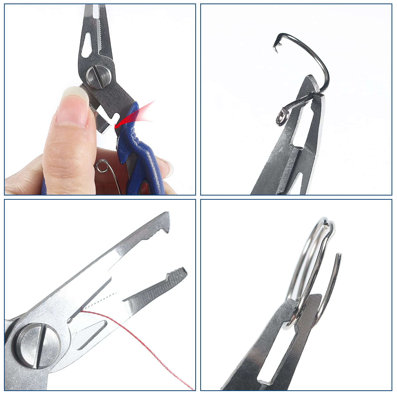 MengK Multifunctional Fishing Pliers Scissors Fishing Line Cutter Hook Remover Fishing Clamp Tool