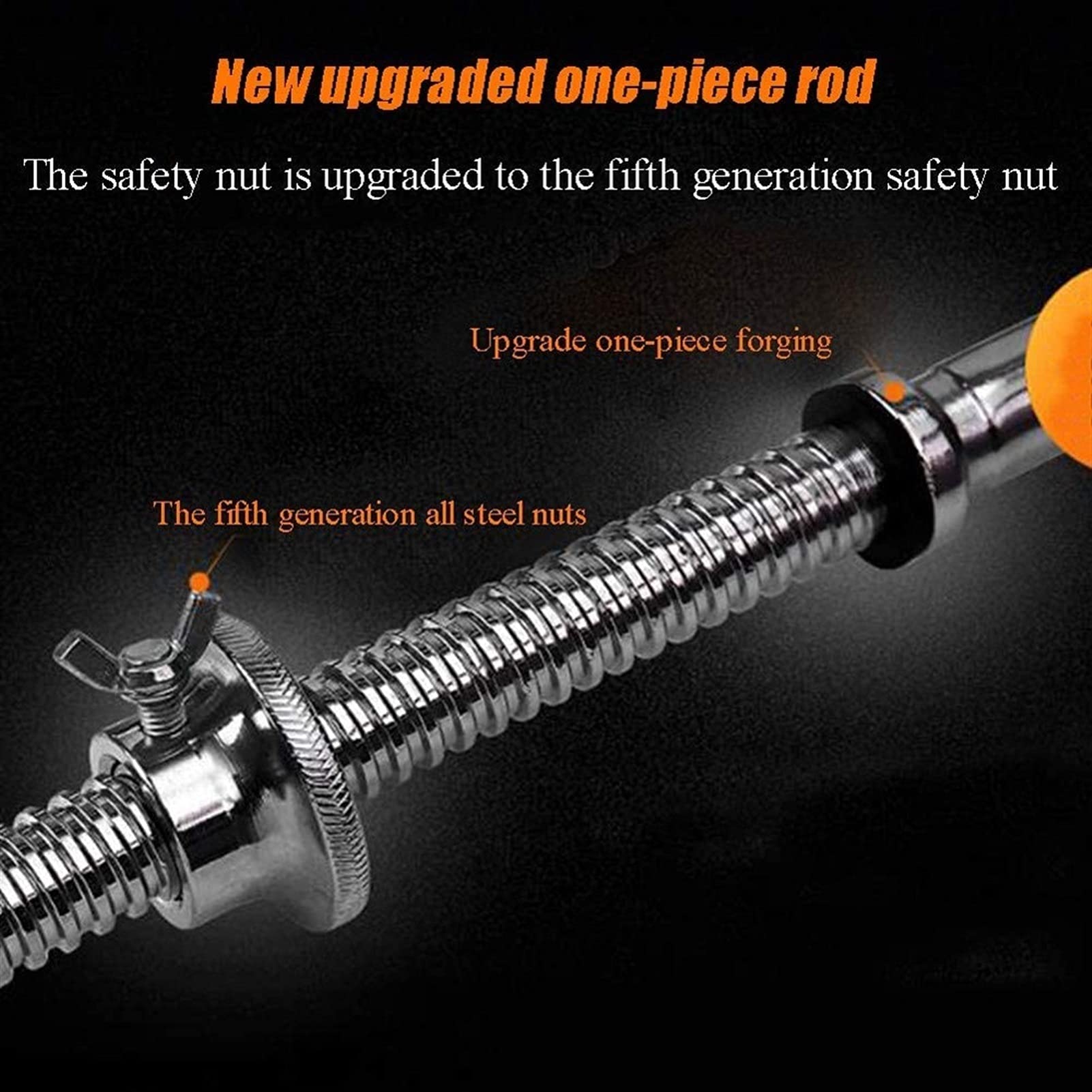 MQQ Dumbbell Bar,2.5cm in Diameter,1.2m/47in,Hammer Curl Bar Dumbbell Bars Weight Set Olympic Barbell Weight Bar with Spinlock Collars Unisex Dumbbell Weightlifting Bar (Color : B)