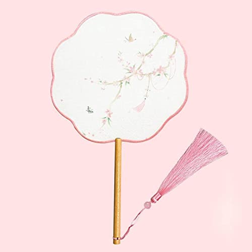 SAXTZDS Ancient Fan Fan Translucent Long Handle Group Fan Han Costume Costume Dance Fan Super Fairy Chinese Style Gift Special-Shaped Fan