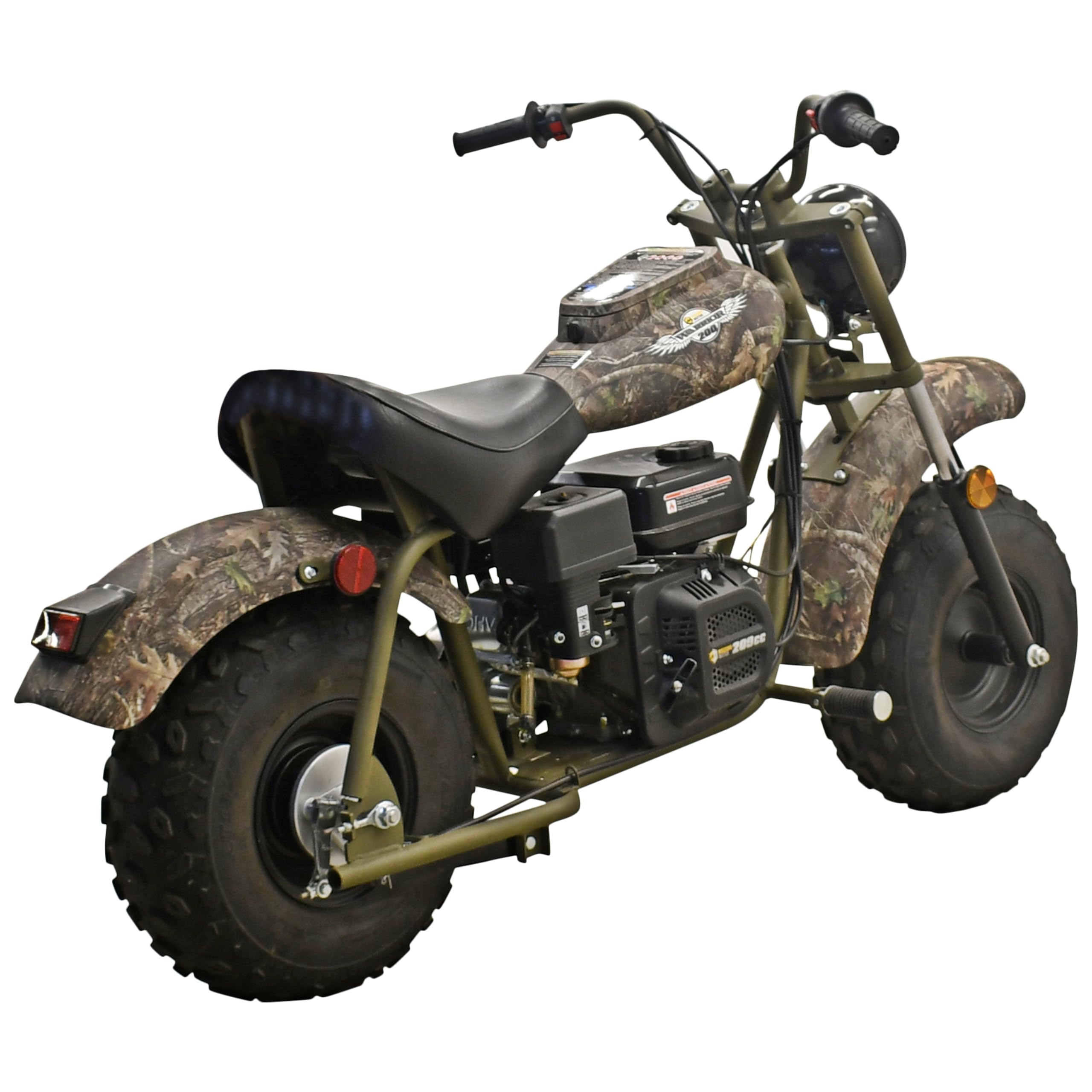 Massimo Motor Warrior200 196CC Engine, 6.5 HP Super Size Mini Motor. Wide Tires Motorcycle Powersport (Camouflage)