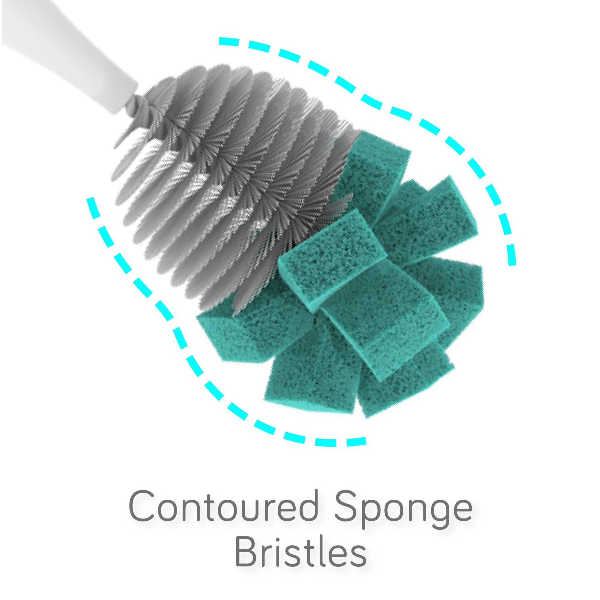 Nanobebe Baby Bottle Cleaner Replacement Heads - for E-Brush Electric Rechargeable Bottle Cleaning Brush and Flexy Brush in Gift Sets, for Baby Accessories, Pacifiers, and Sippy Cups - 4pk, Teal