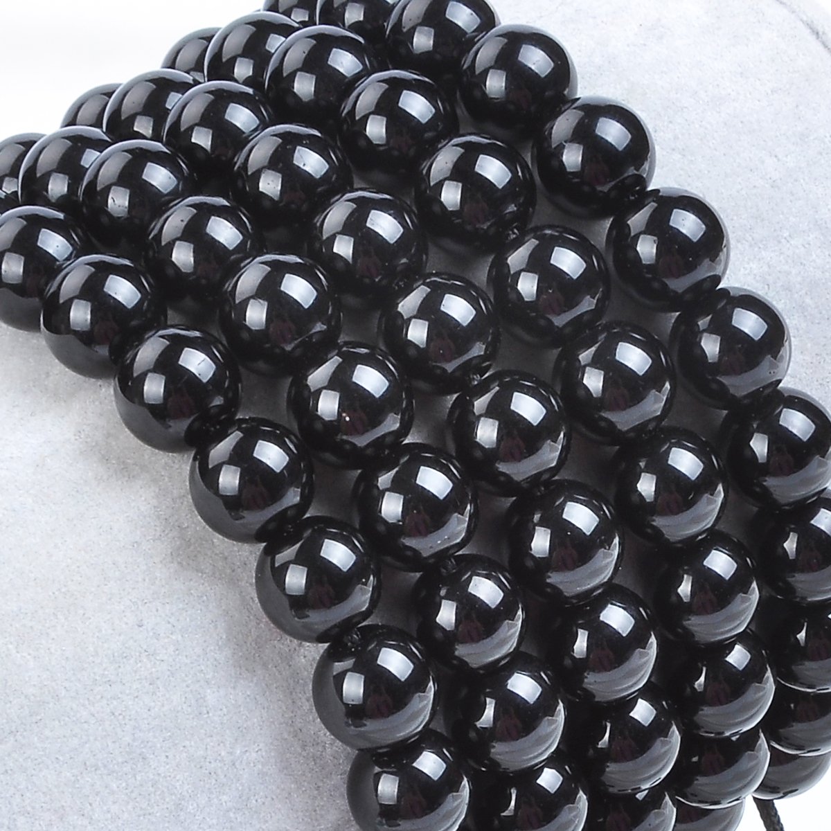 MASSIVE BEADS Black Onyx Beads, 8MM Semi-Precious Gemstones Adjustable Bracelet,Unisex (Onyx, 8mm)