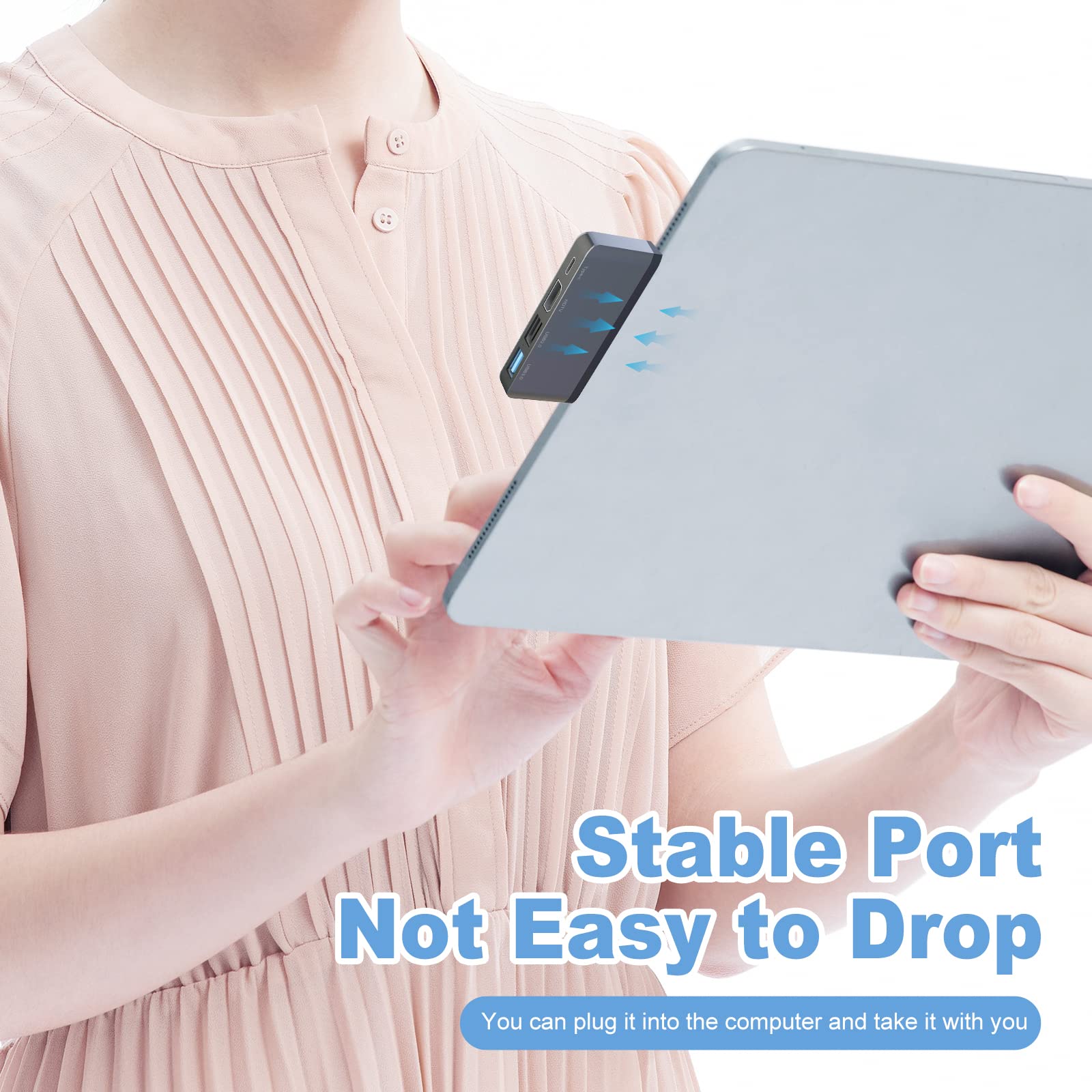 Surface Pro 8 Docking Station with 4K HDMI Adapter/USB C(Data)/USB 3.0 Port/USB 2.0 Port for Microsoft Surface Pro 8 Accessories