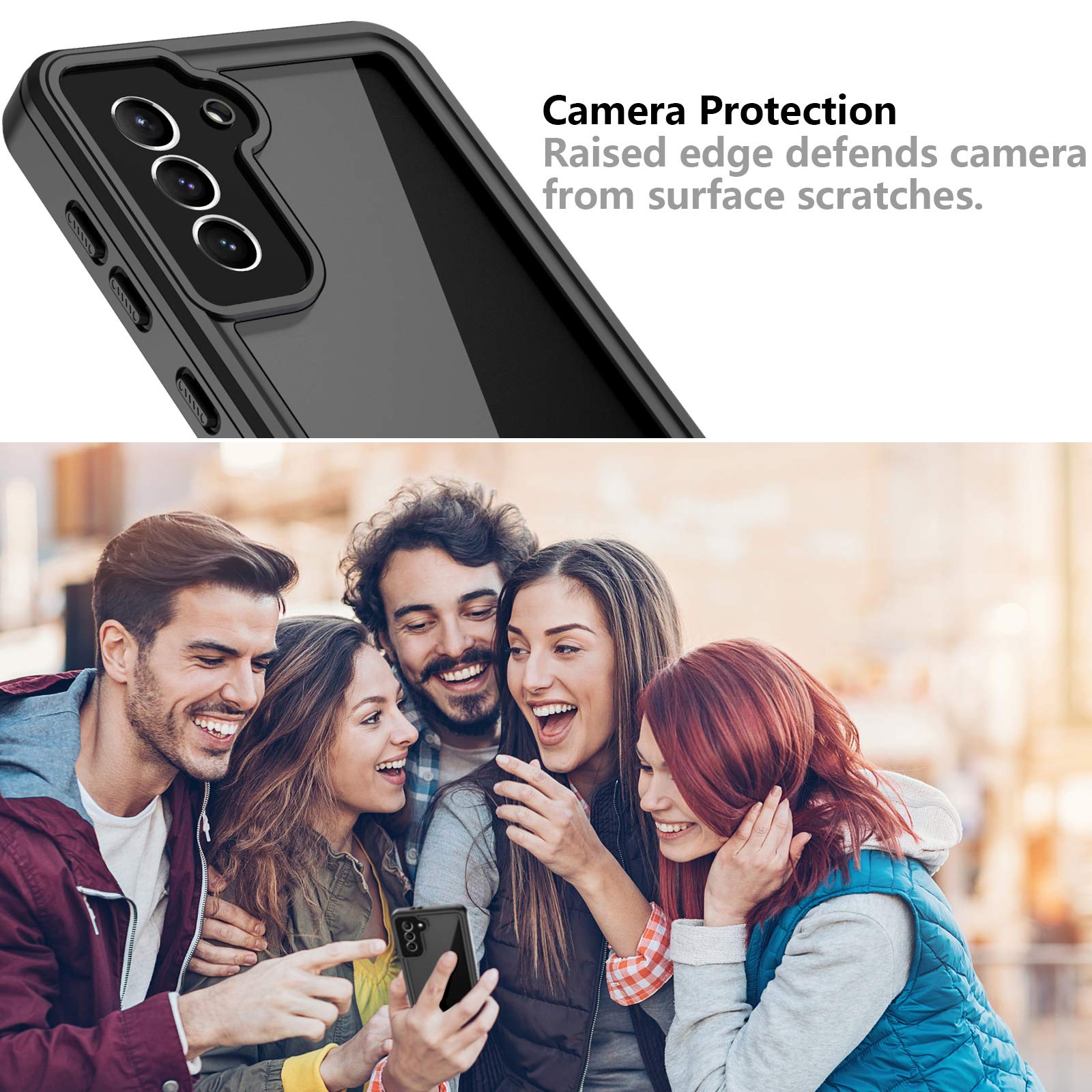 Oterkin Samsung Galaxy S21 Waterproof Case with Screen Protector, Dustproof Shockproof 360 Full Body Protection, 6.2inch, Pink